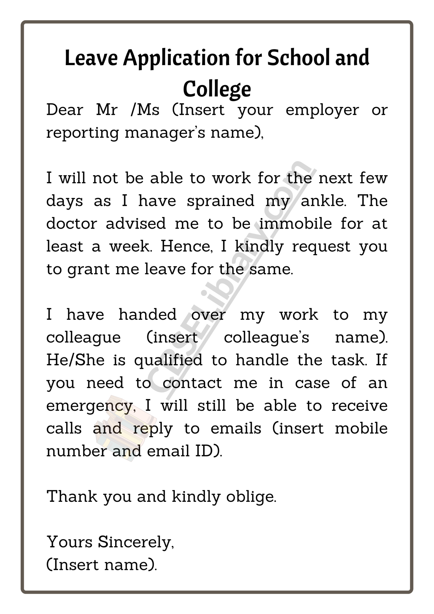 Leave Application | Explore Various Formats and Examples for Leave ...