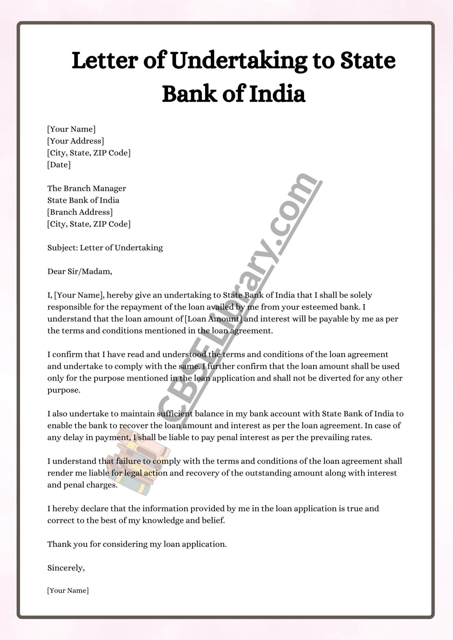 Undertaking Letter | Format, Samples and How To Write an Undertaking ...