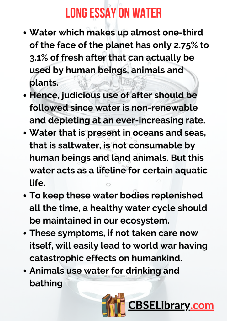 Essay on Water | Water Essay for Students and Children in English ...