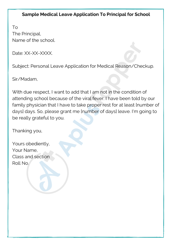 Medical Leave Application | How To Write A Medical Leave Application ...