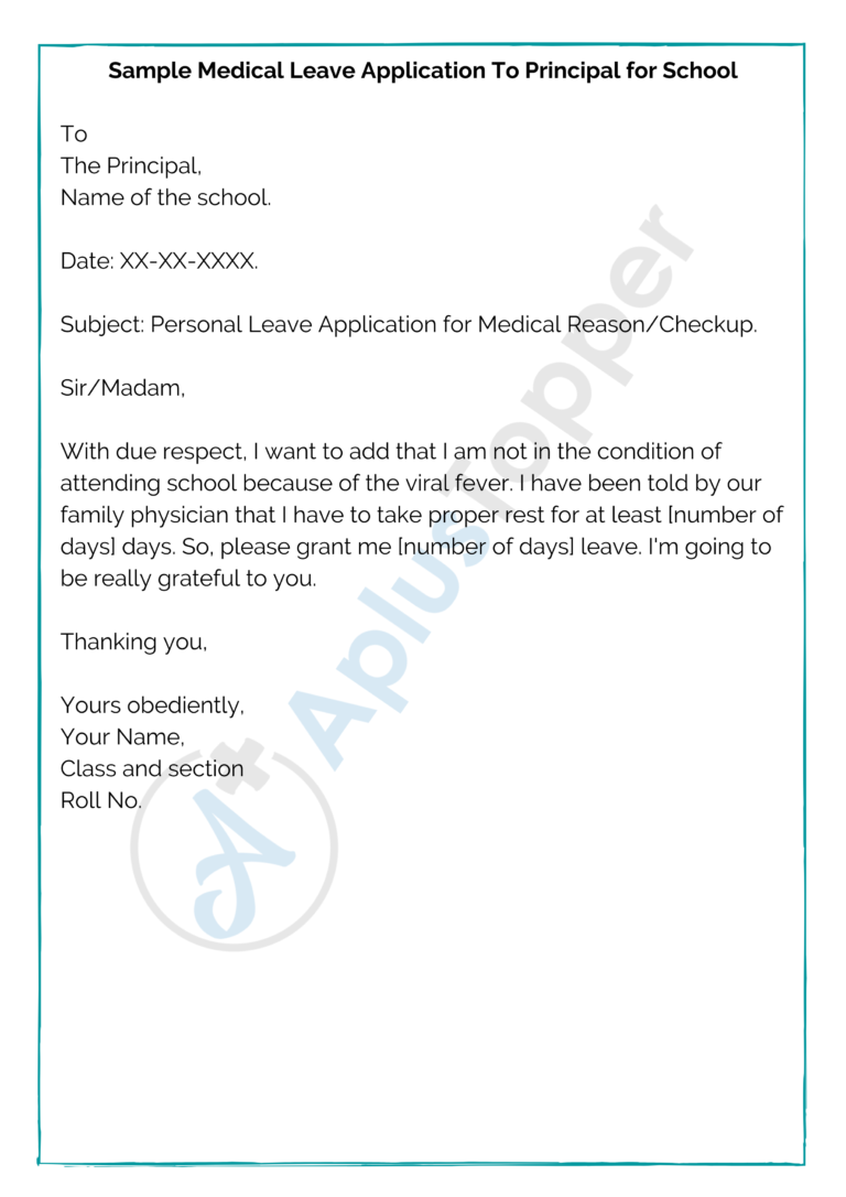 Medical Leave Application | How To Write A Medical Leave Application ...
