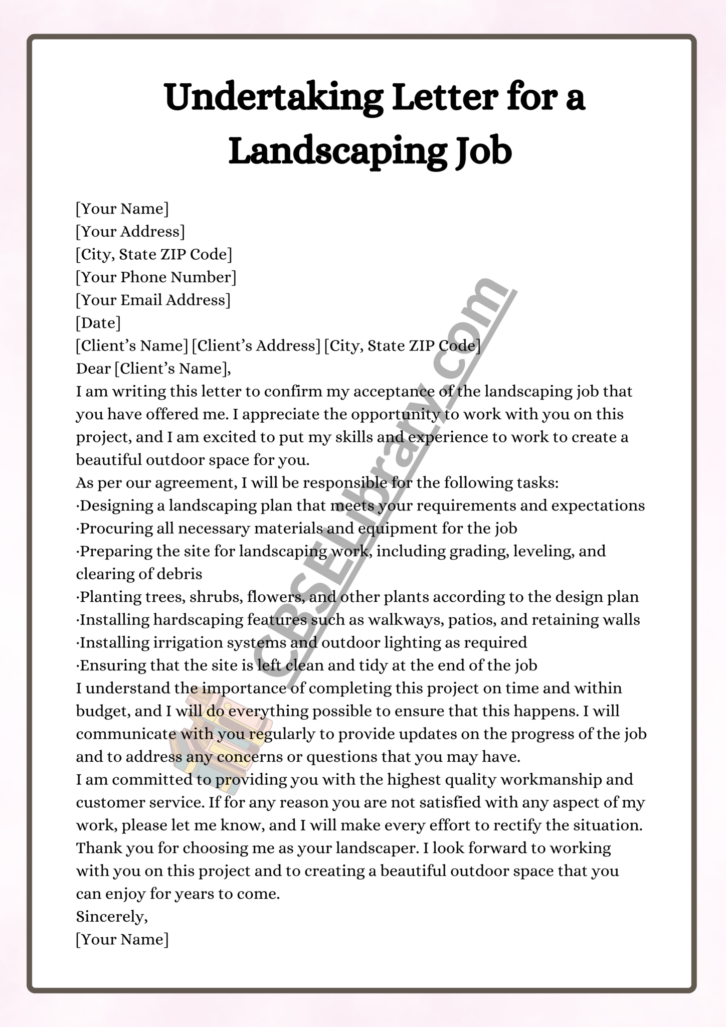 Undertaking Letter | Format, Samples and How To Write an Undertaking ...