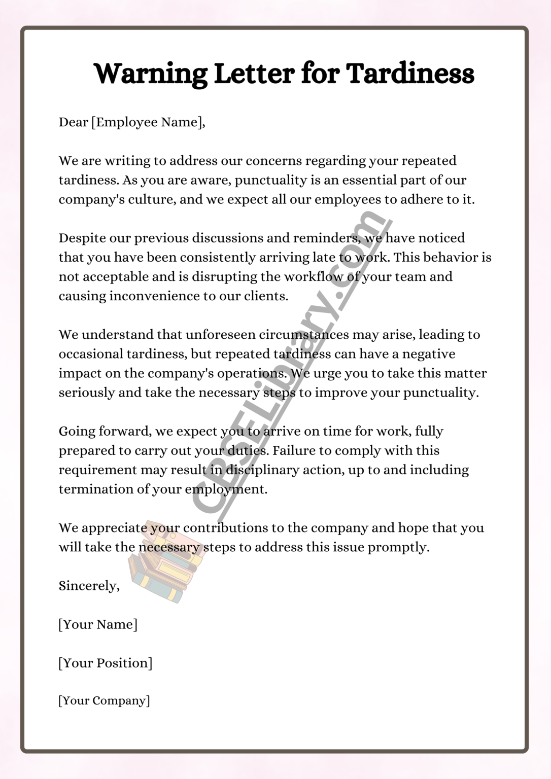 Warning Letter | How To Write a Warning Letter?, Template, Samples ...