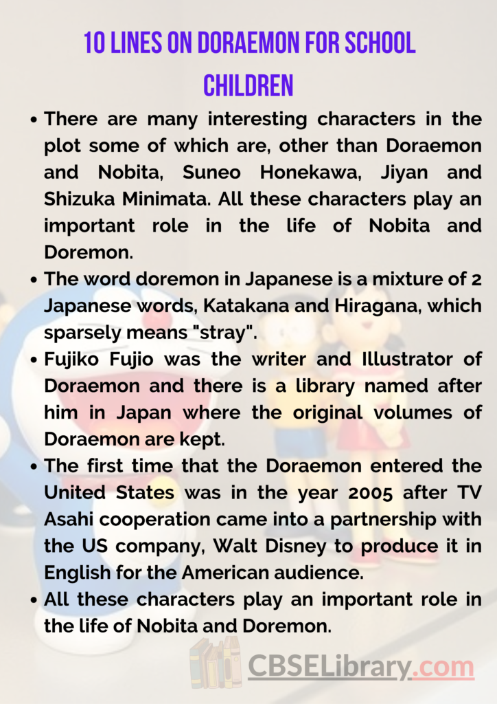 10 Lines on Doraemon for Students and Children in English - CBSE Library