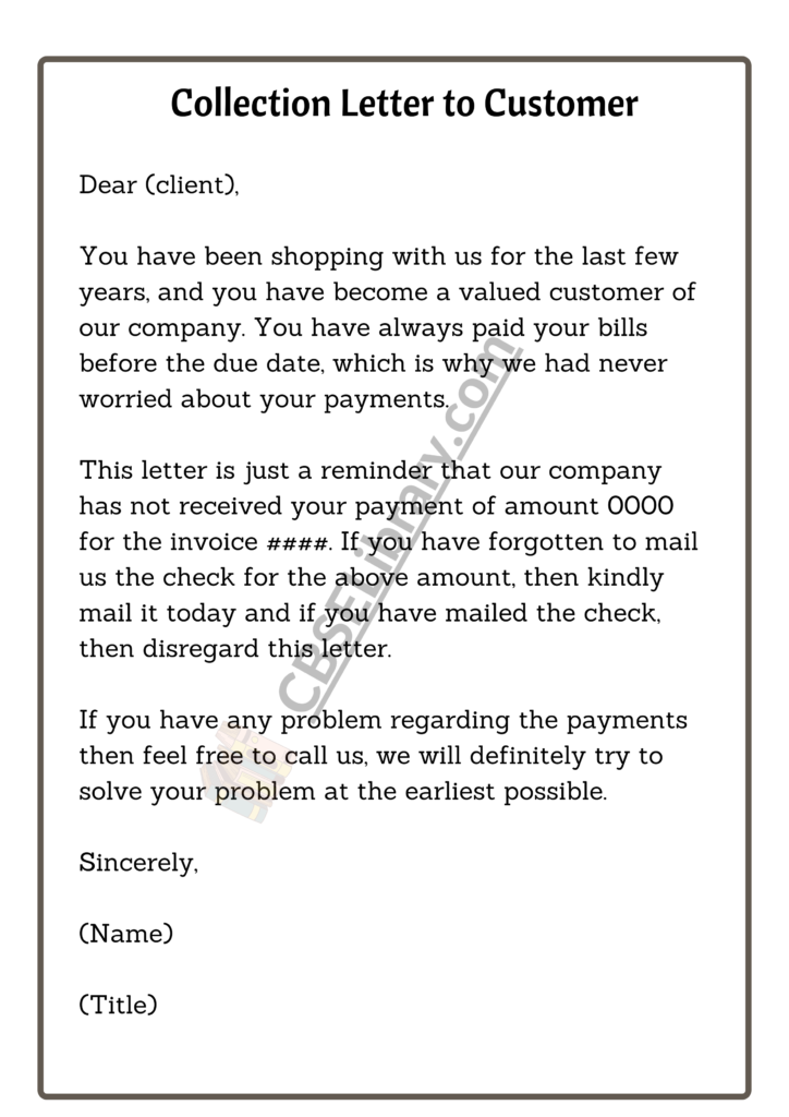 10 Sample Collection Letters | Examples, Format and How To Write Sample ...