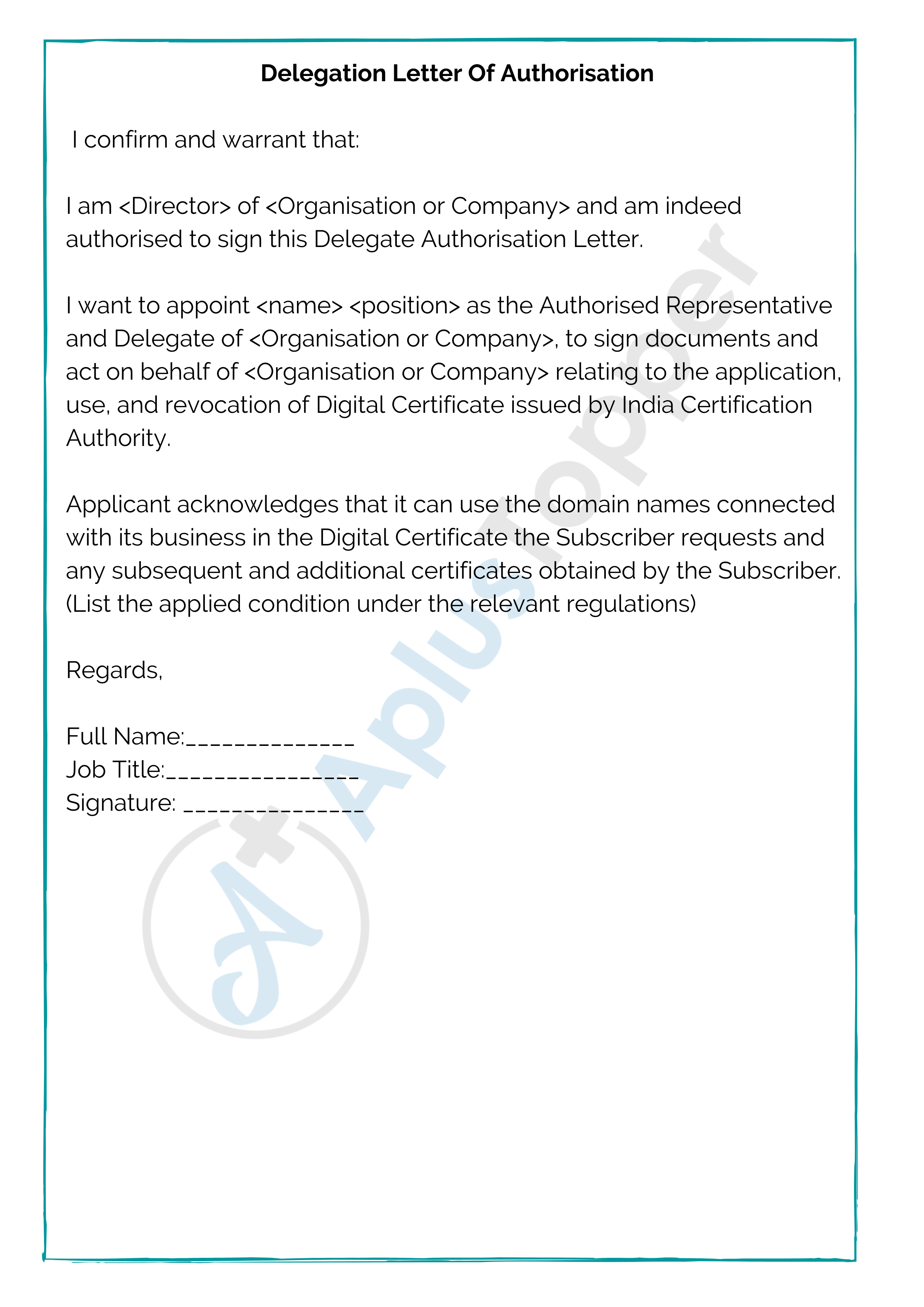 Sample Delegation Letters | Format, Samples, Examples and How To Write ...