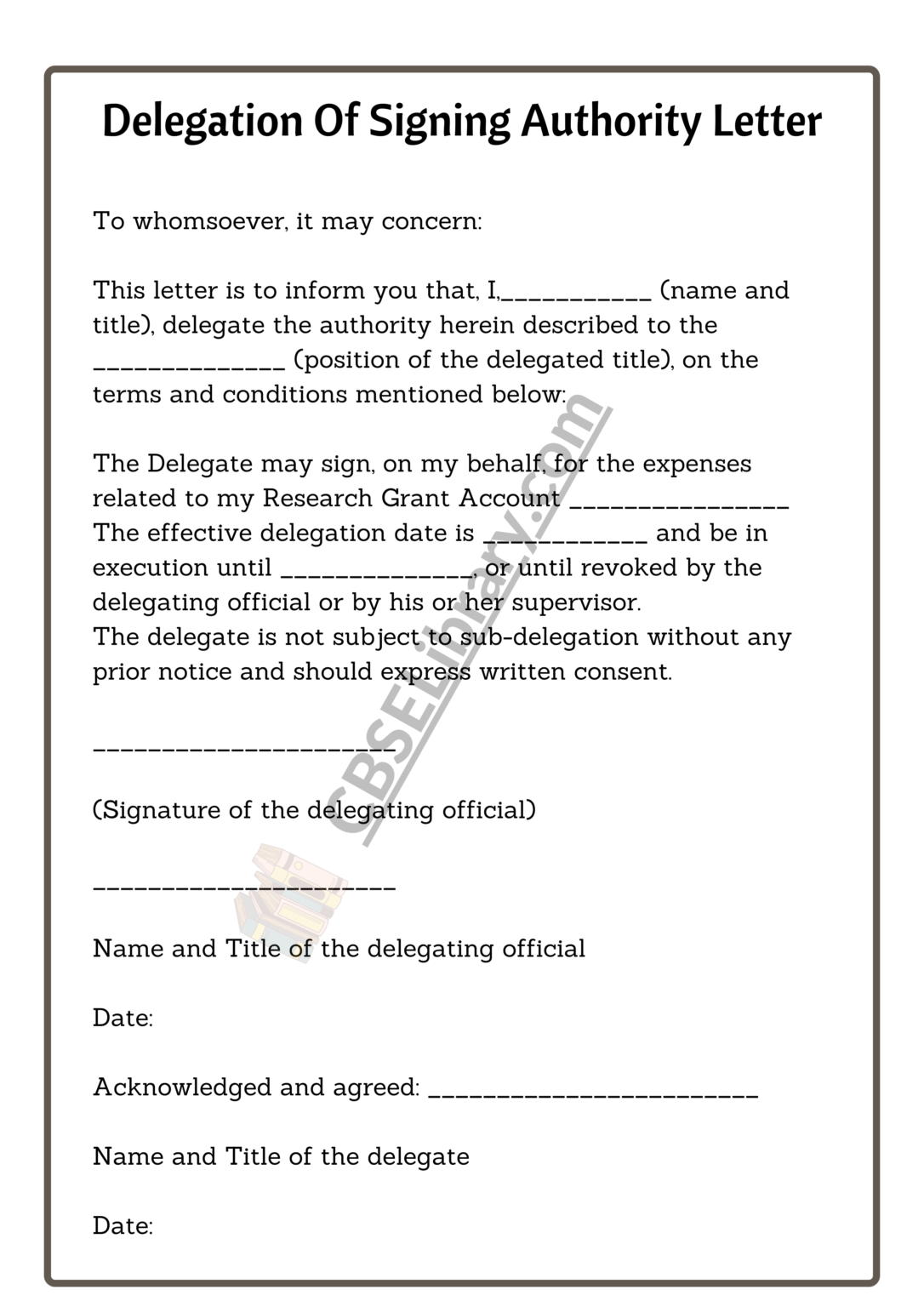 Sample Delegation Letters | Format, Samples, Examples and How To Write ...