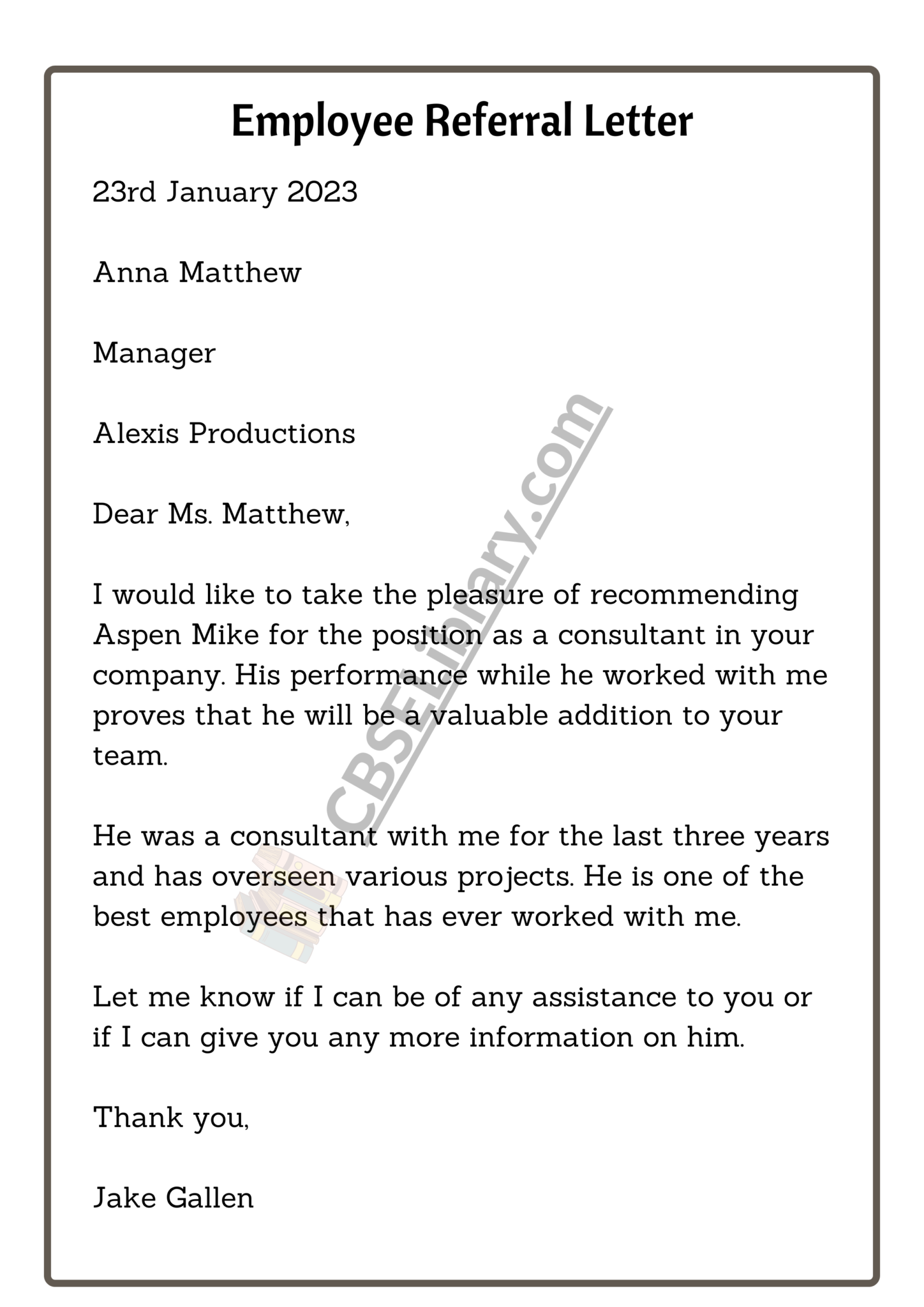 Sample Referral Letters | Examples, Template, Format and How To Write ...