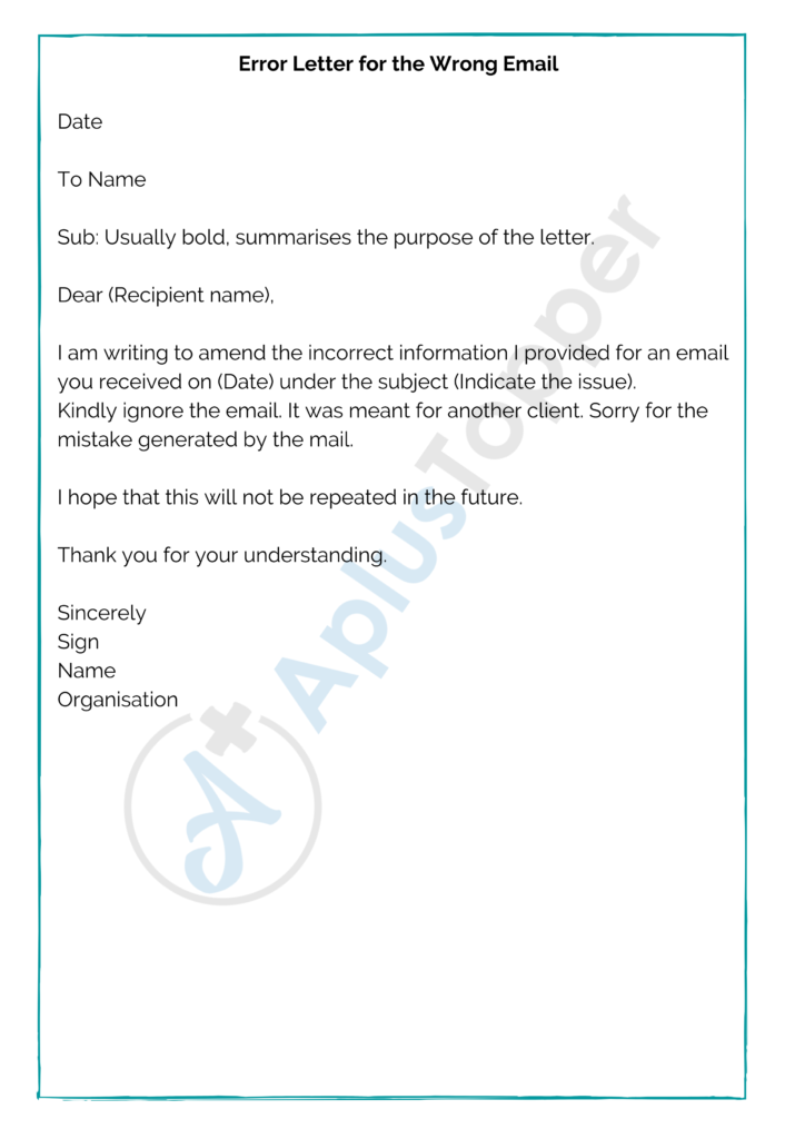 8+ Sample Letter of Error | Format, Samples and Examples of Error ...