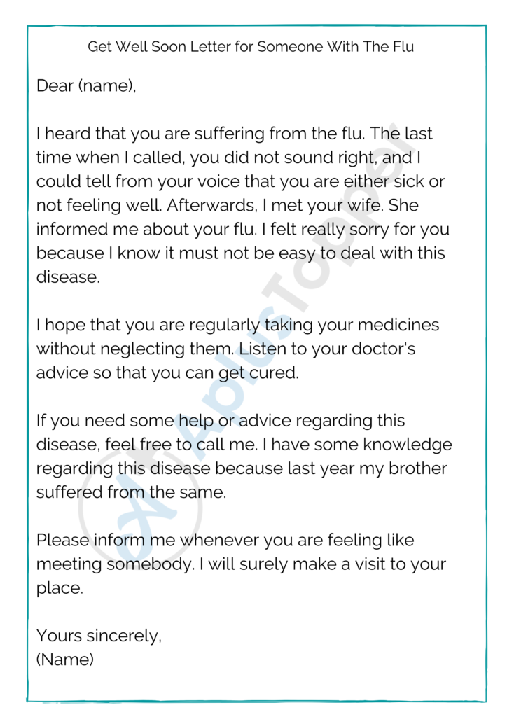 8+ Sample Get Well Soon Letters | Format and How To Write Get Well Soon ...