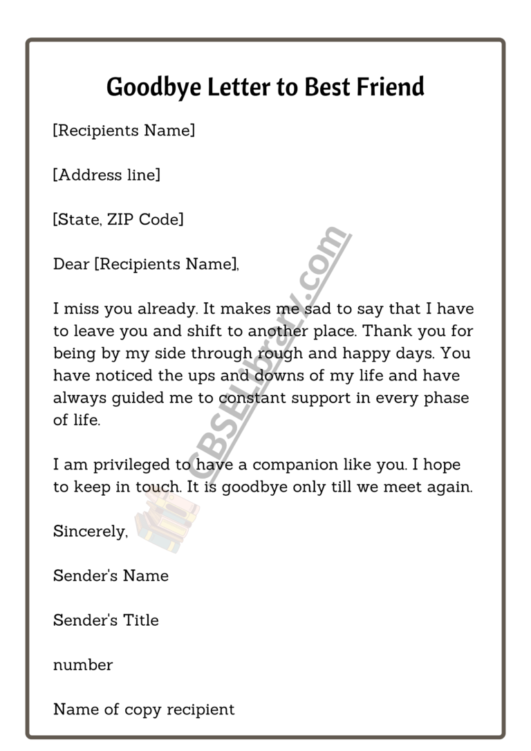 Sample Goodbye Letters | Example, Sample and How To Write Sample ...