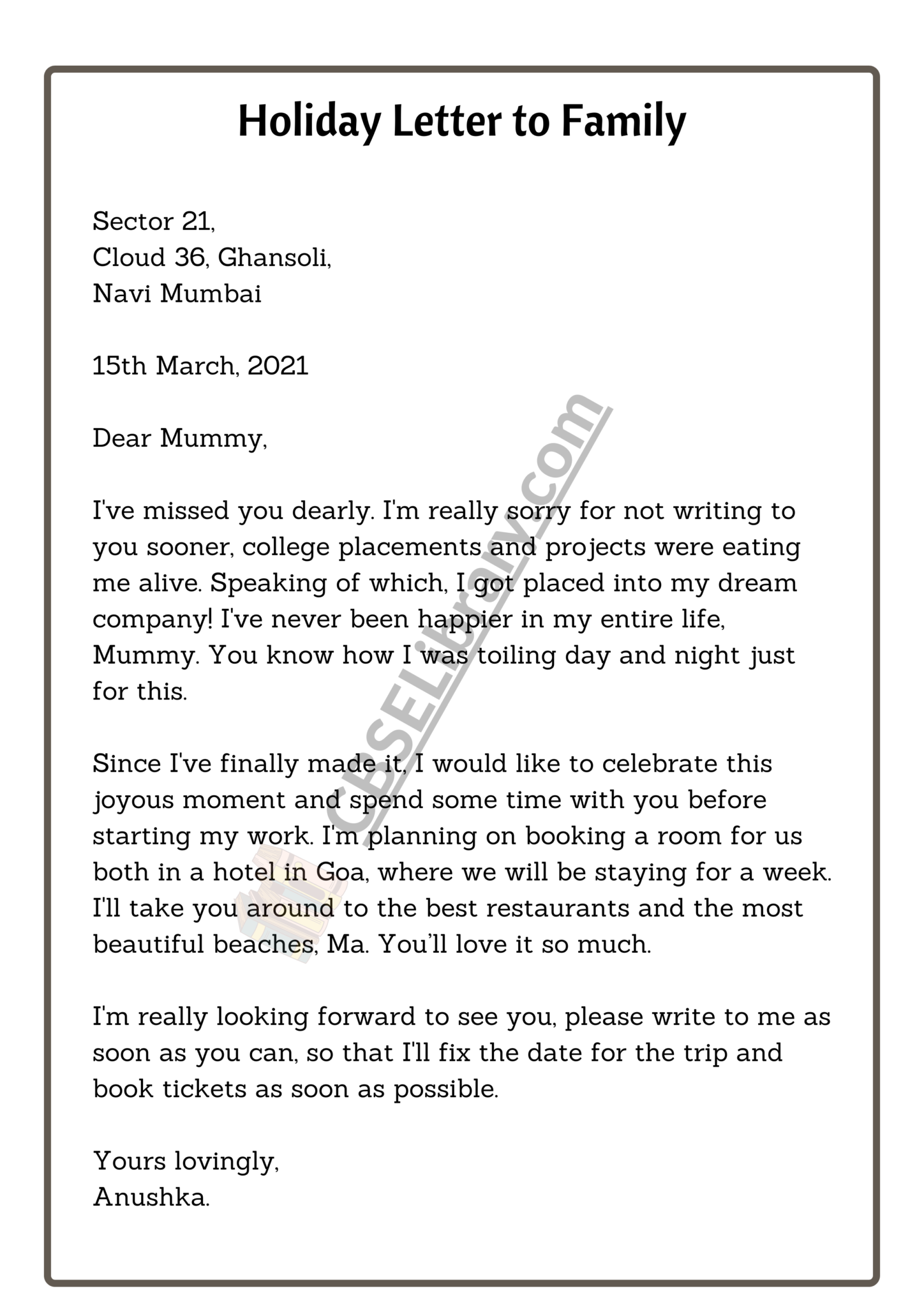 5 Sample Holiday Letters | How To Write? Template, Format, Sample and ...