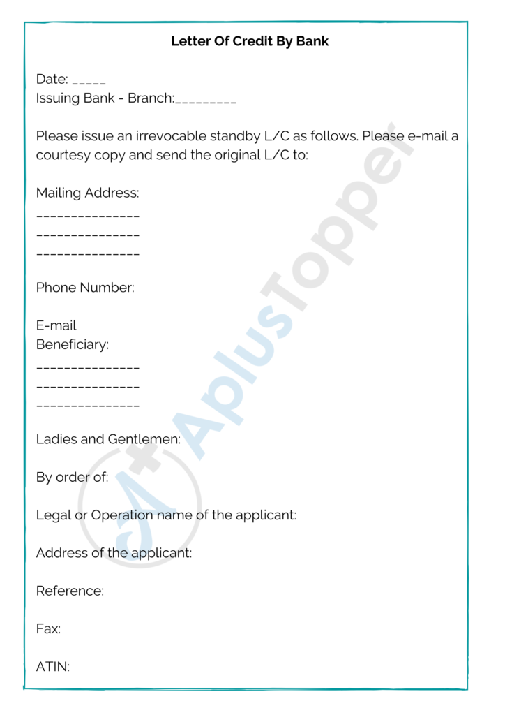 10+ Sample Letter of Credit | Format, Template and Examples of Letter ...