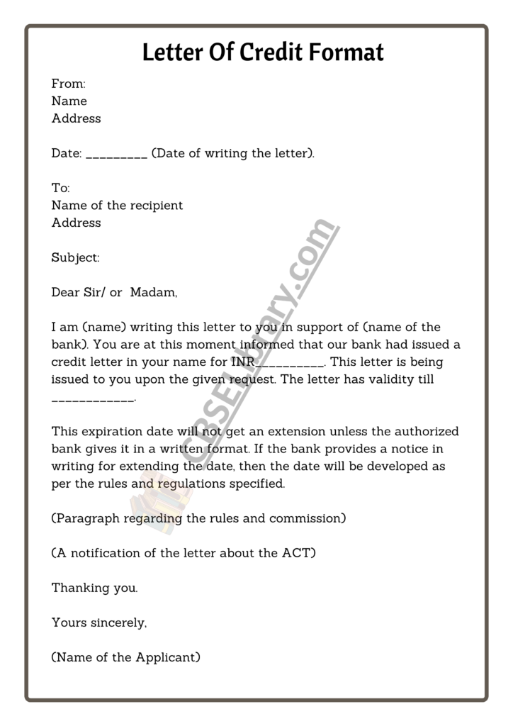 10+ Sample Letter of Credit | Format, Template and Examples of Letter ...