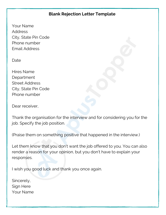 9 Rejection Letter Samples | Format, Examples and How To Write ...