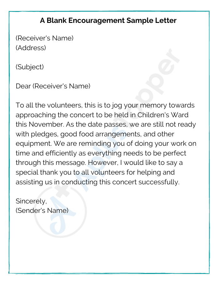 10 Sample Encouragement Letters | Format, Examples and How To Write ...