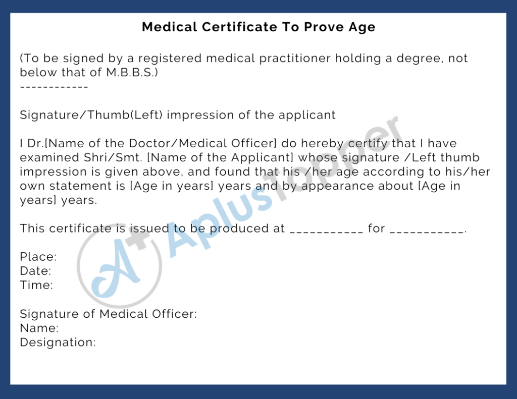 Age Certificate | Online, Format, How to Get Age Certificate? Age ...