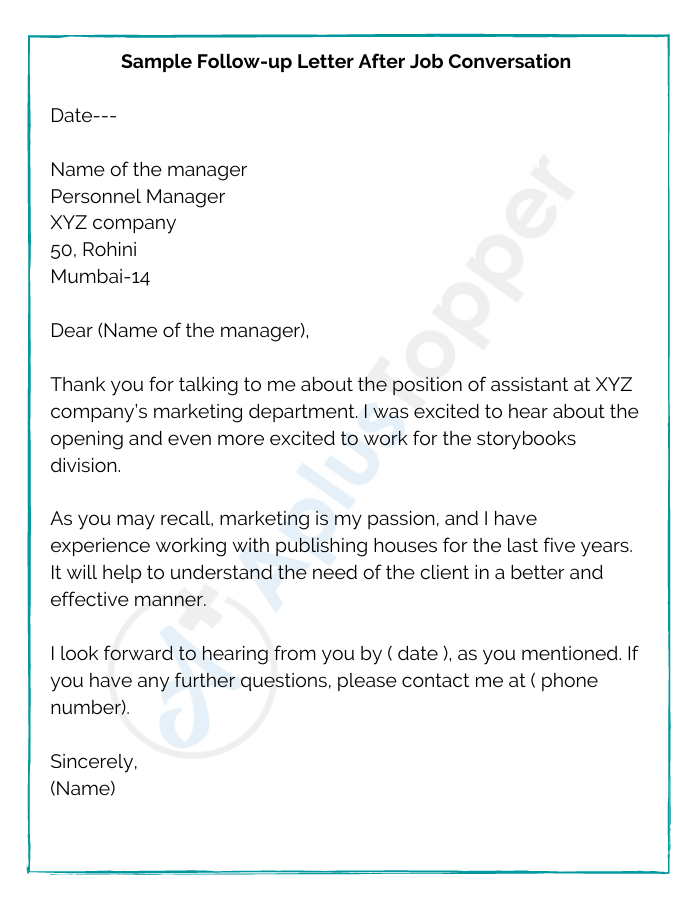 11 Sample Follow Up Letters | Format, Examples and How To Write Follow ...