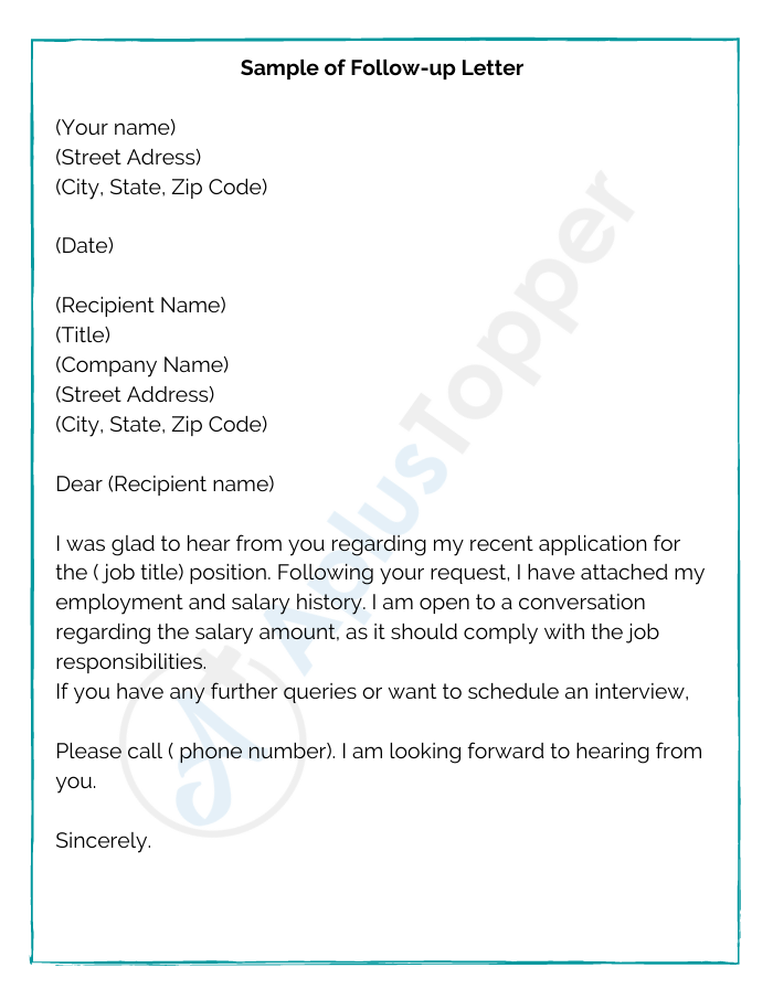11 Sample Follow Up Letters | Format, Examples and How To Write Follow ...
