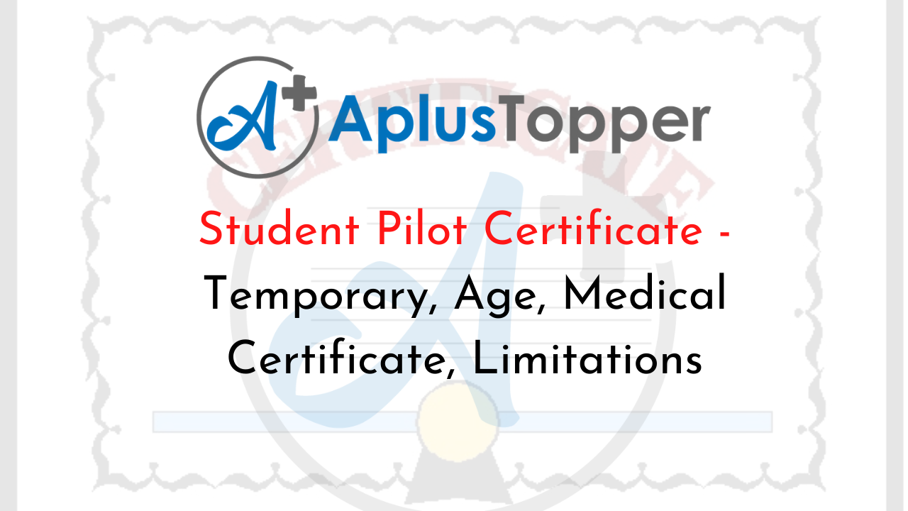 Student Pilot Certificate Temporary Age Medical Certificate 