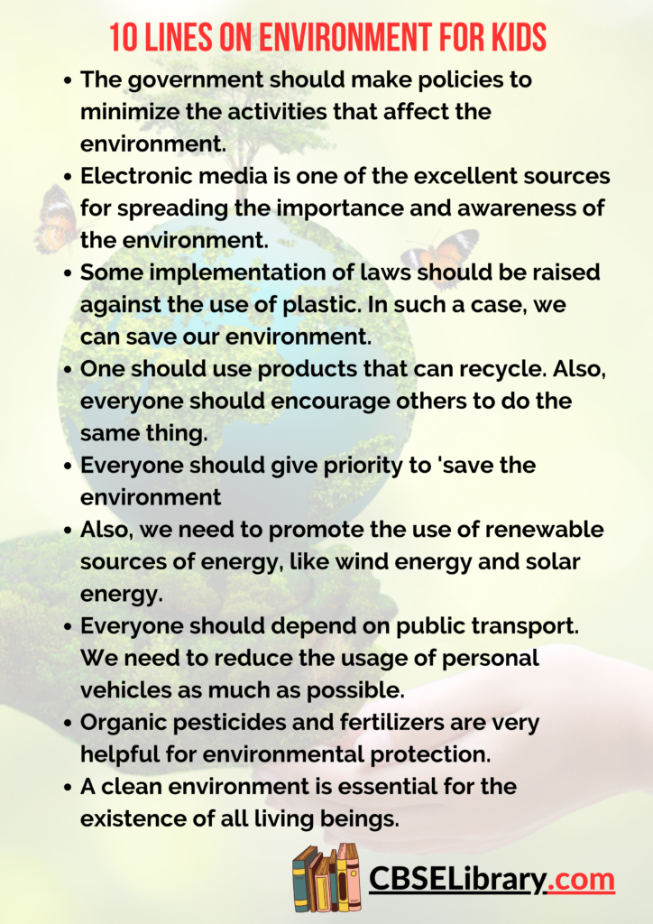 10 Lines on Environment for Students and Children in English - CBSE Library