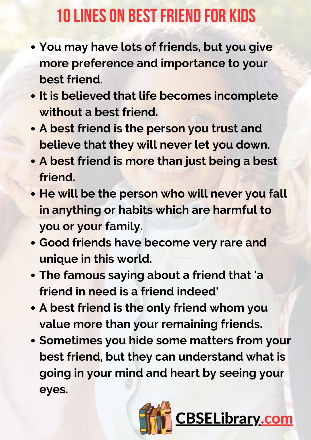10 Lines on Best Friend for Students and Children in English - CBSE Library