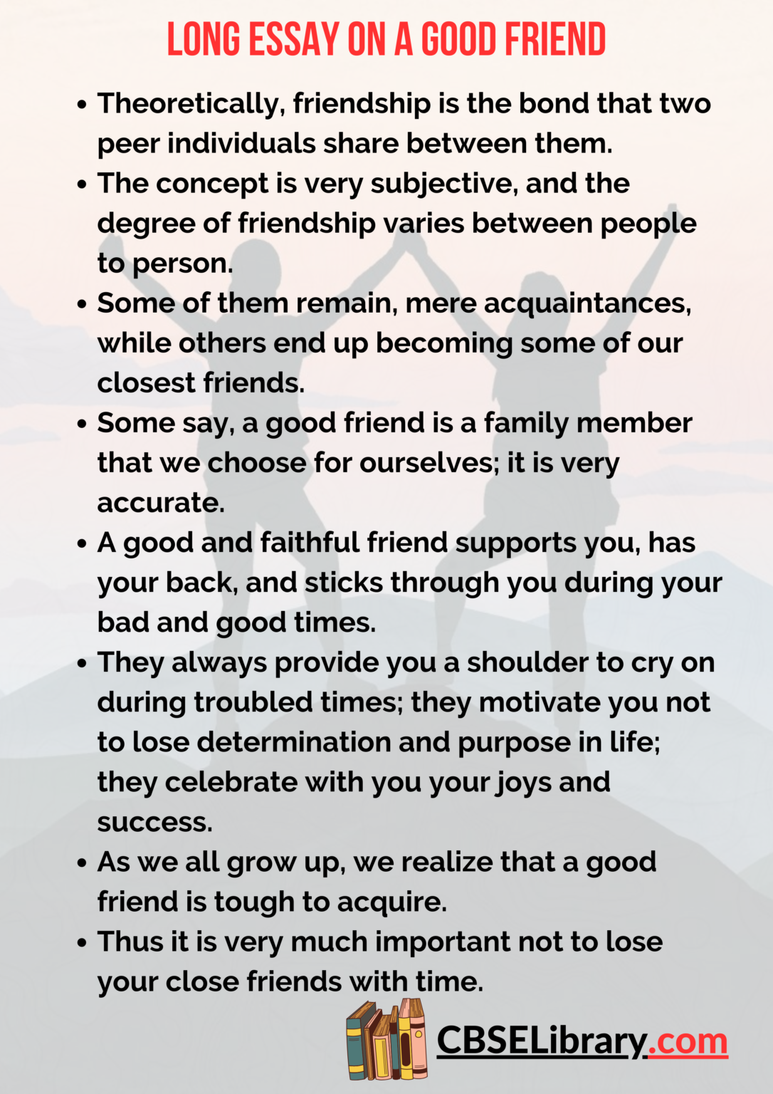 Essay on A Good Friend | A Good Friend Essay for Students and Children ...