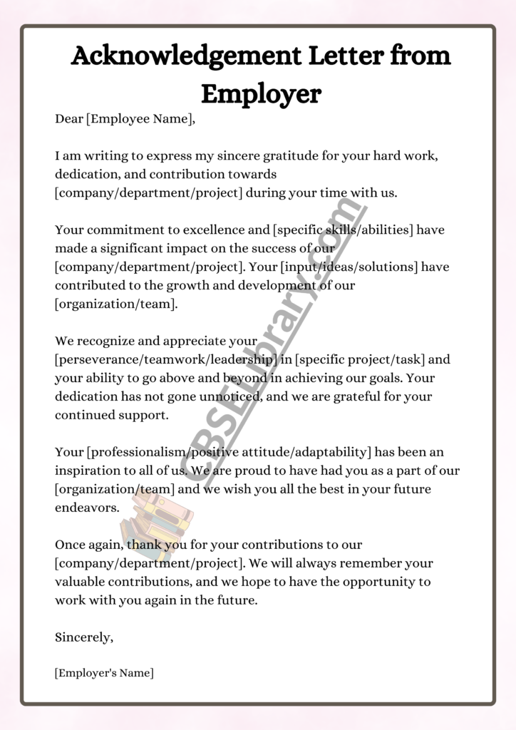 Acknowledgement Letter | Format, Samples, Template, How To Write ...