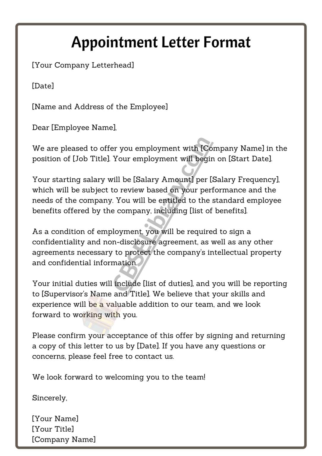 Appointment Letter | Job Appointment Letter Format, Sample Appointment ...