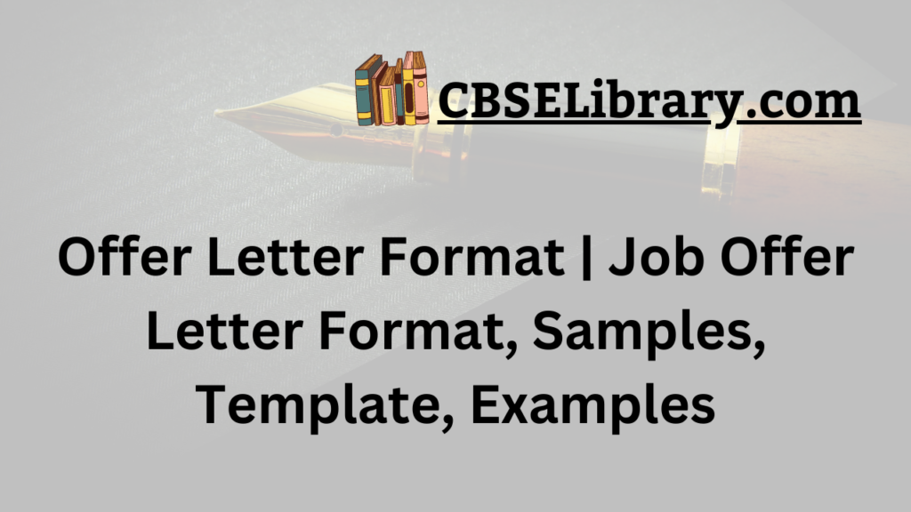 Offer Letter Format | Job Offer Letter Format, Samples, Template ...