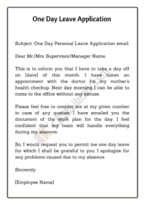 Leave Application for Office | How to Write Leave Application for ...