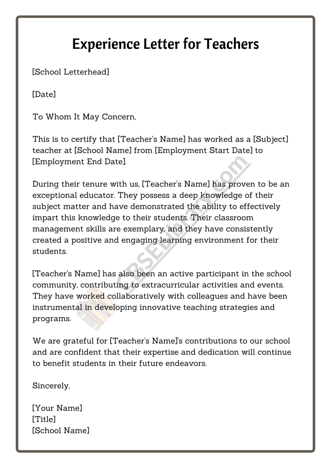 Experience Letter Format | Work Experience Letter, Samples, How To ...