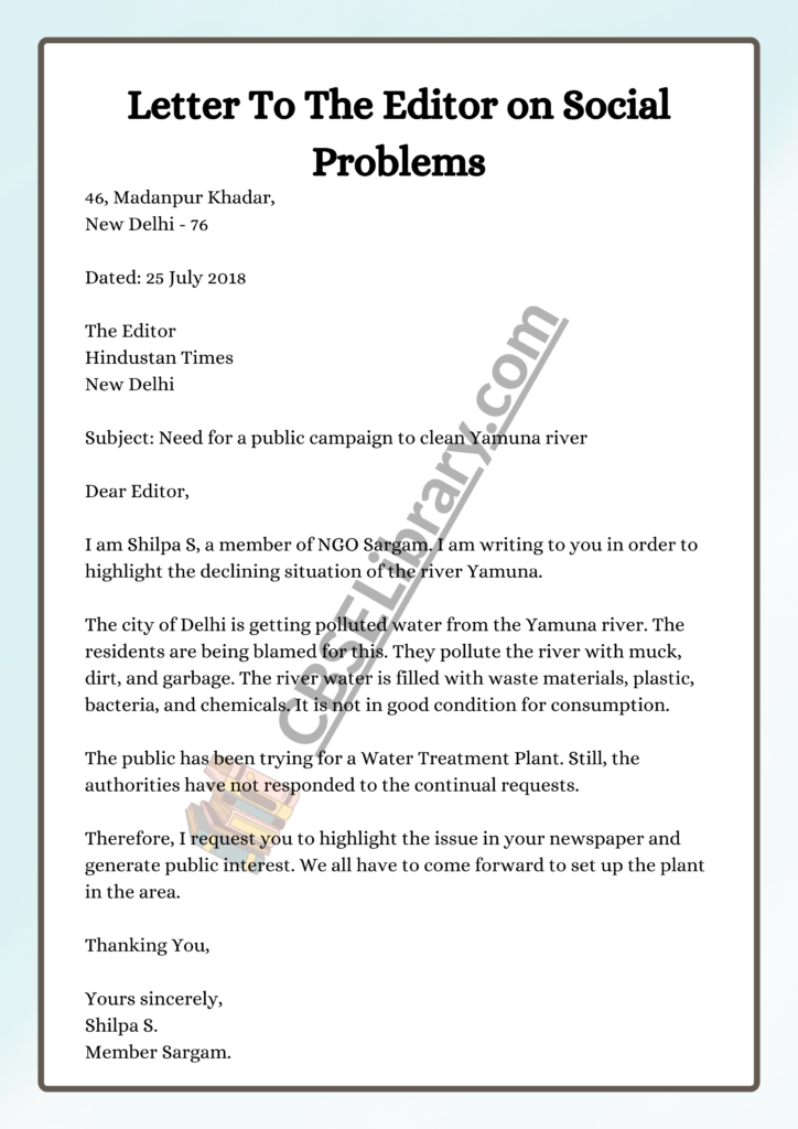 Letter To Editor (LTE) | Reasons, Samples, and Format of Writing A ...