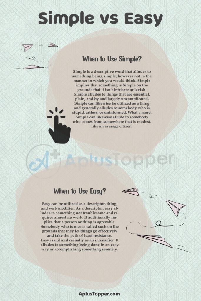 Simple vs Easy | Definition of Simple and Easy, Difference Between ...