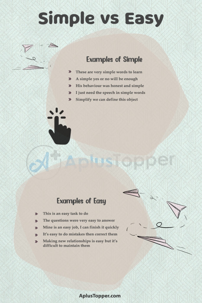 Simple vs Easy | Definition of Simple and Easy, Difference Between ...