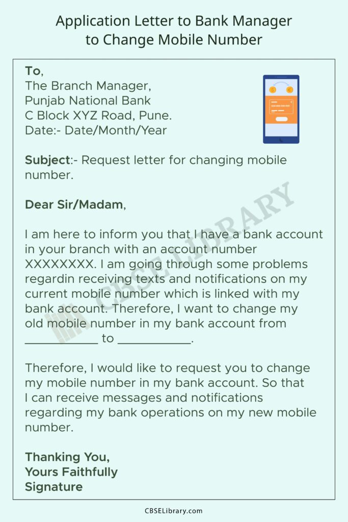 Bank Phone Number Changed Letter | How To Write A Letter To Change An ...
